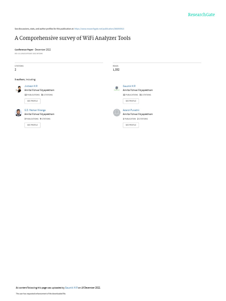 A Comprehensive Survey Of Wifi Analyzer Tools Pdf Wi Fi Ieee 802 11