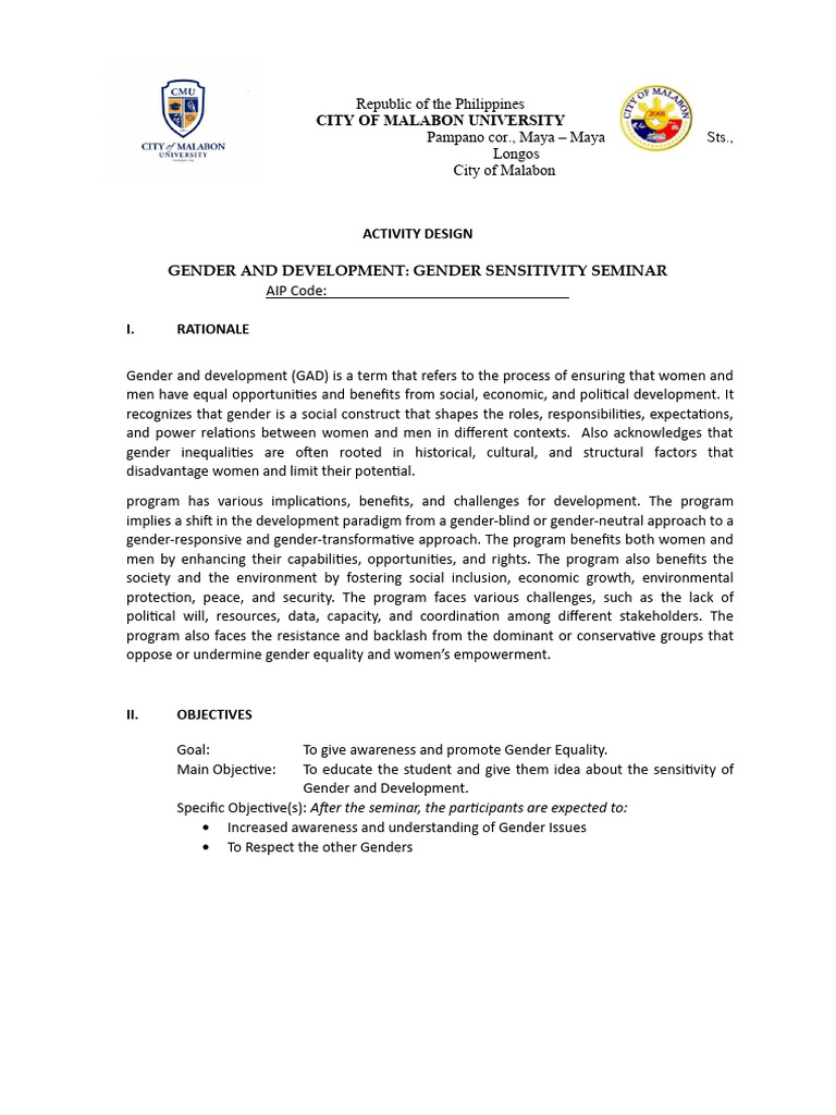 PROJECT-PROPOSAL-DRAFT (1) | PDF | Gender And Development | Gender Studies