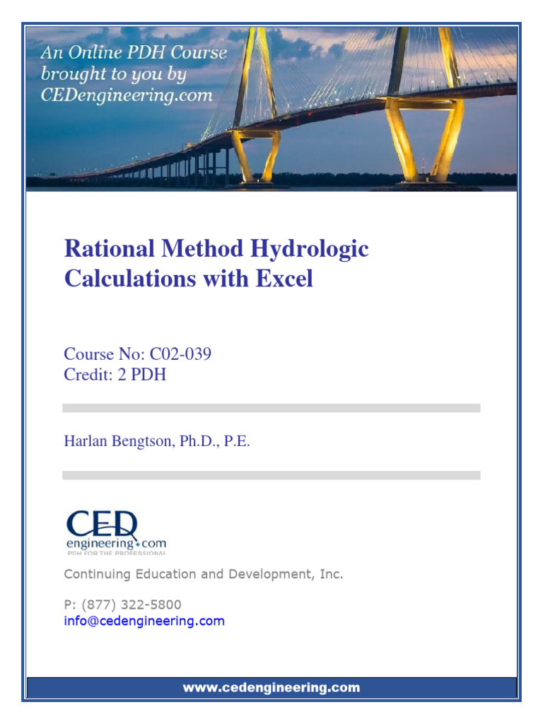 C02-039 - Rational Method Hydrologic Calculations With Excel - US - R1 ...