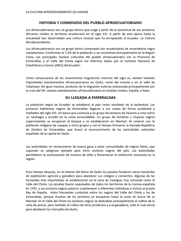 Historia Afroecuatoriana Pdf