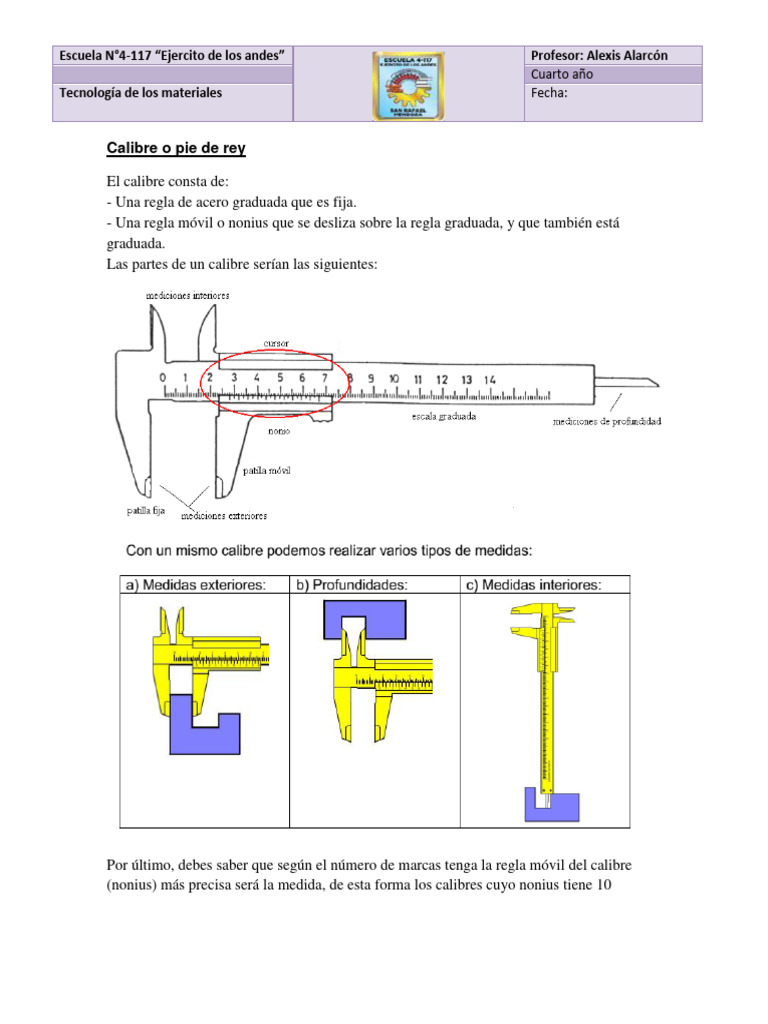 Calibre y Micrometro - Ejercicios | PDF