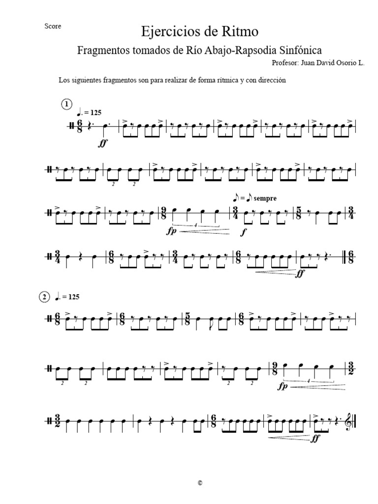 Ritmo-Río Abajo | PDF | Composiciones para orquesta sinfónica | Sinfonía