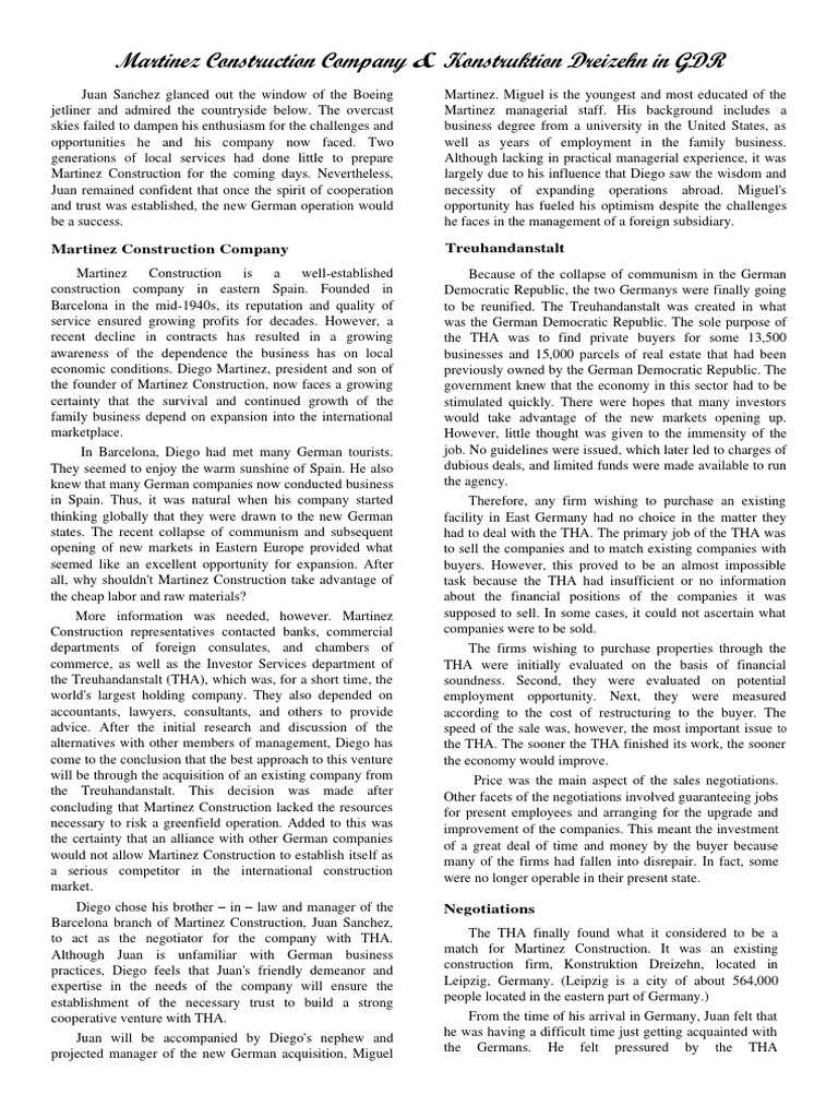 Cross-cultural Negotiations - Case Study | PDF | Negotiation | Employment