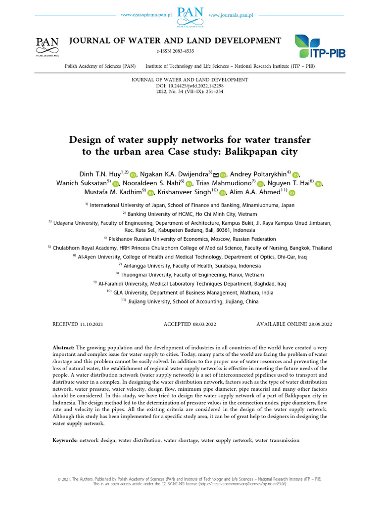 Design of Water Supply Networks For | PDF | Water Supply Network | Water