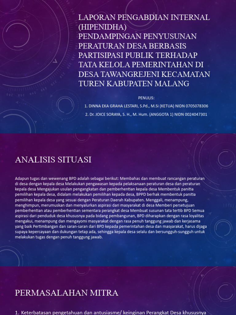 Pendampingan Peraturan Desa Partisipatif | PDF