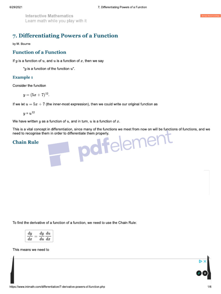 Differentiating Powers of A Function | PDF | Technology & Engineering