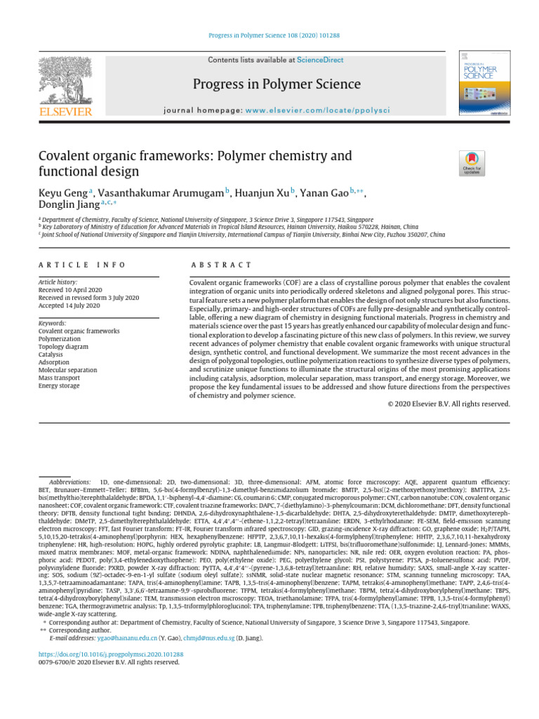 Synthesis of COF - 2 | Download Free PDF | Polymers | Physical Sciences