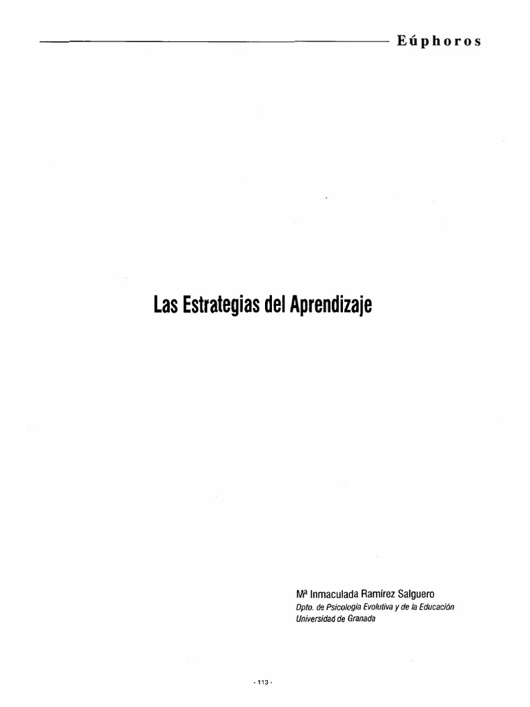 Las Estrategias De Aprendizaje Pdf
