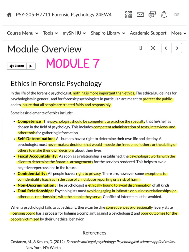 PSY205 - Module 7 | PDF | Psychologist | Psychology