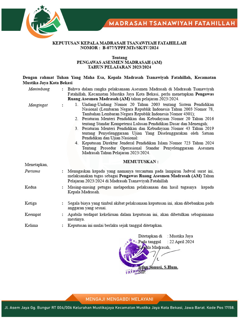 SK Pengawas Am 2024 | PDF