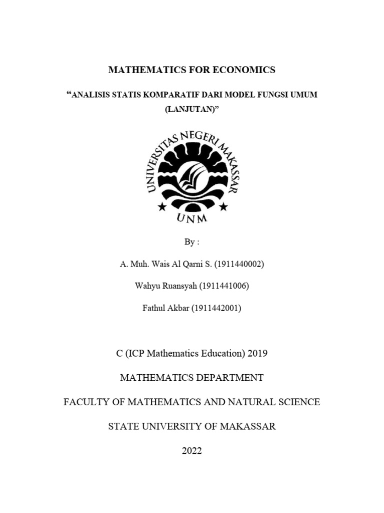 Group 11 - Analisis Statis Komparitif Dari Model Fungsi Umum (Lanjutan ...