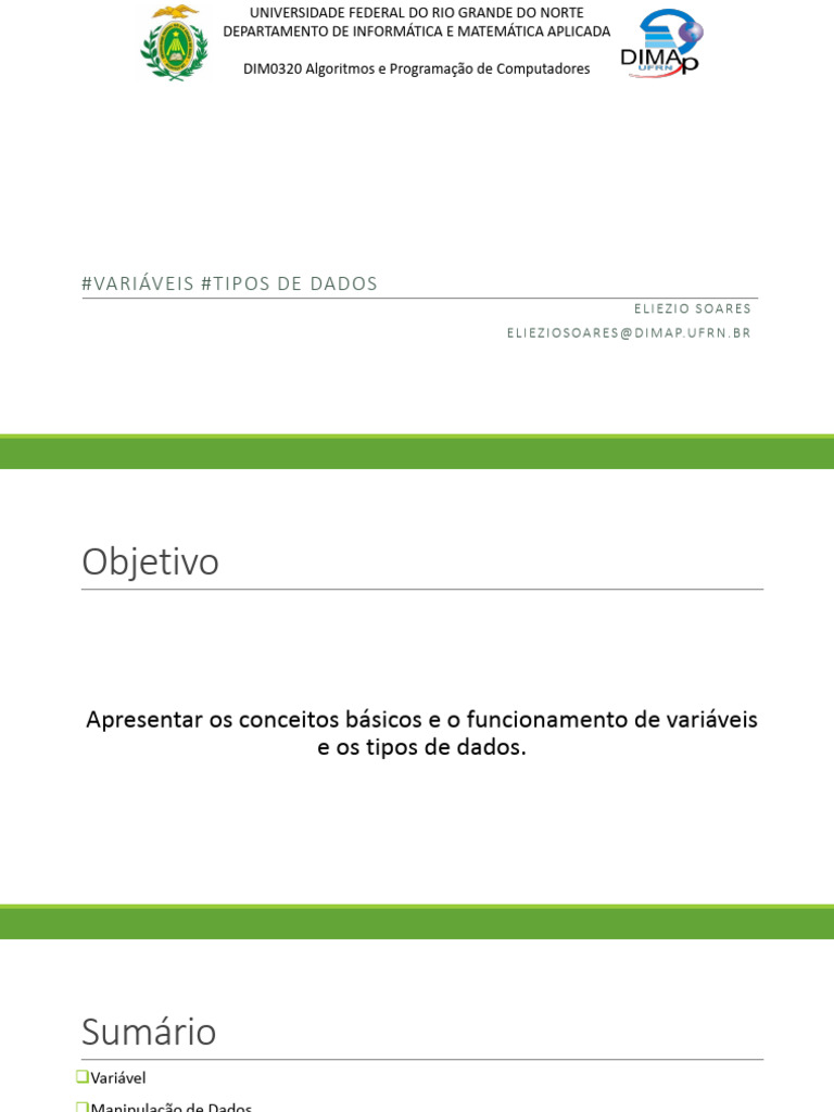 Aula 2 - Variaveis - Python | PDF | Tipo de dados | Armazenamento de dados de computador