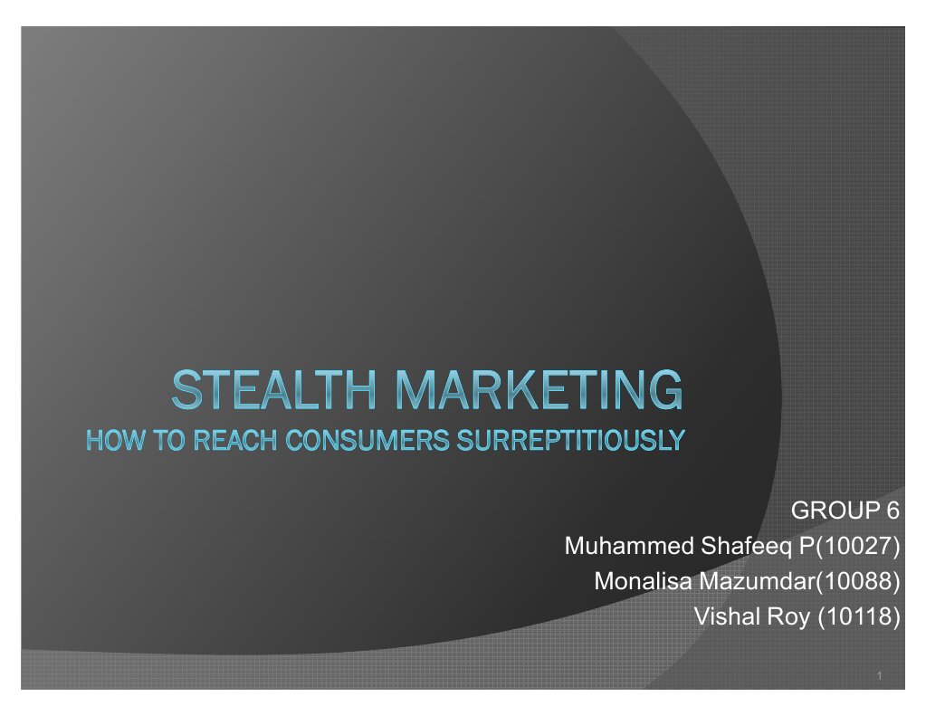 Stealth Marketing | PDF | Advertising | Marketing