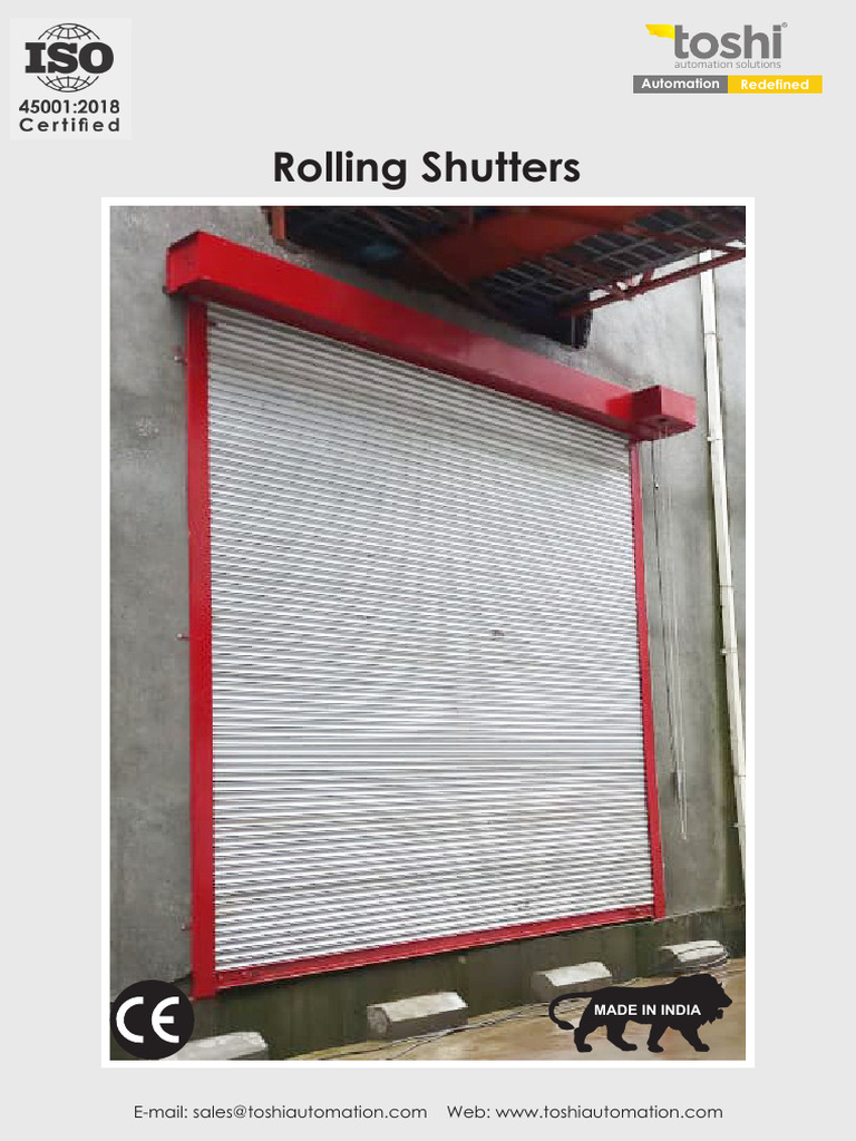 Toshi Motorized Rolling Shutters 1686187952 | PDF | Automation | Gear