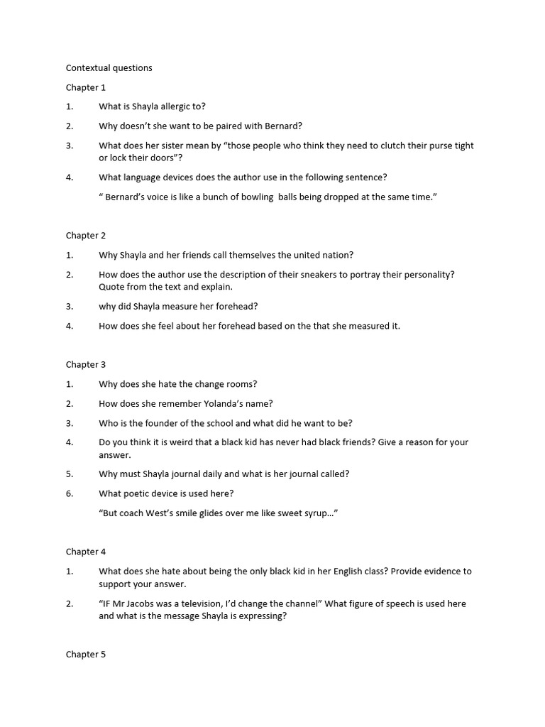 Contextual Questions | PDF | Social Science | Language Arts & Discipline