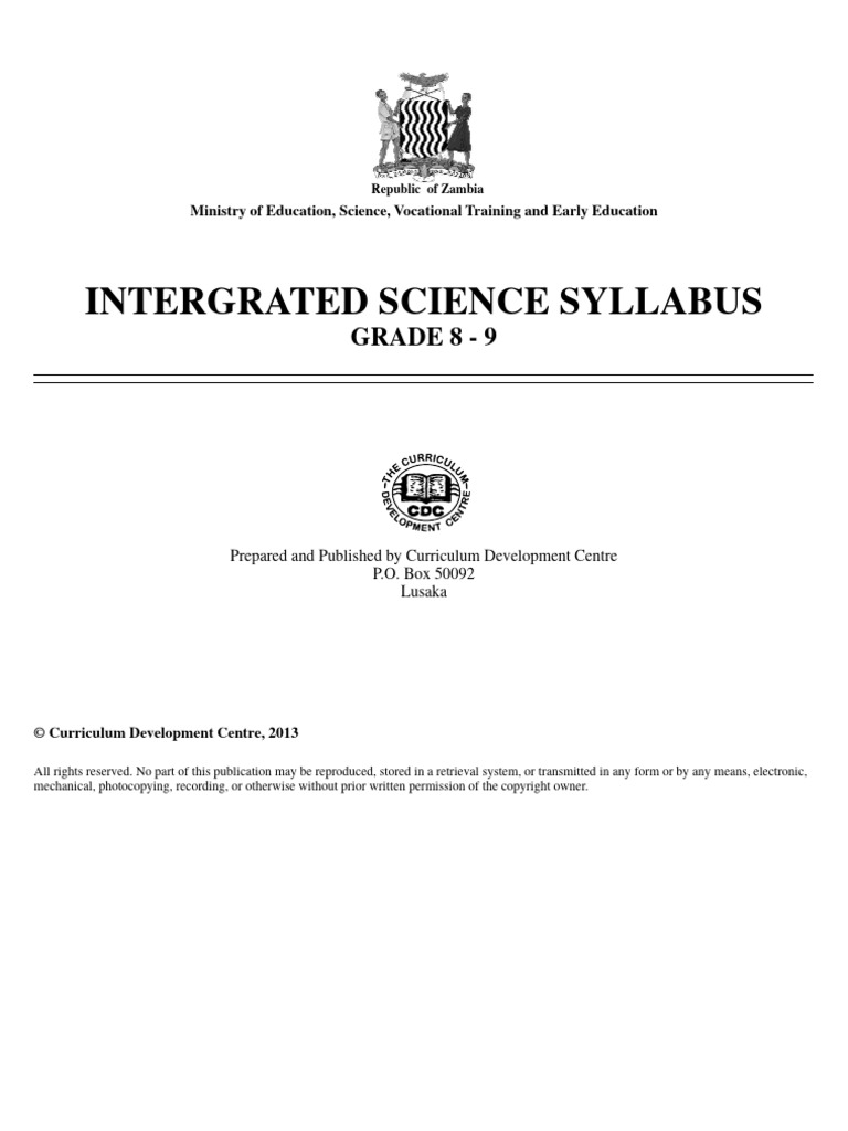 Intergrated Science Syllabus ... | PDF | Atoms | Fertilizer