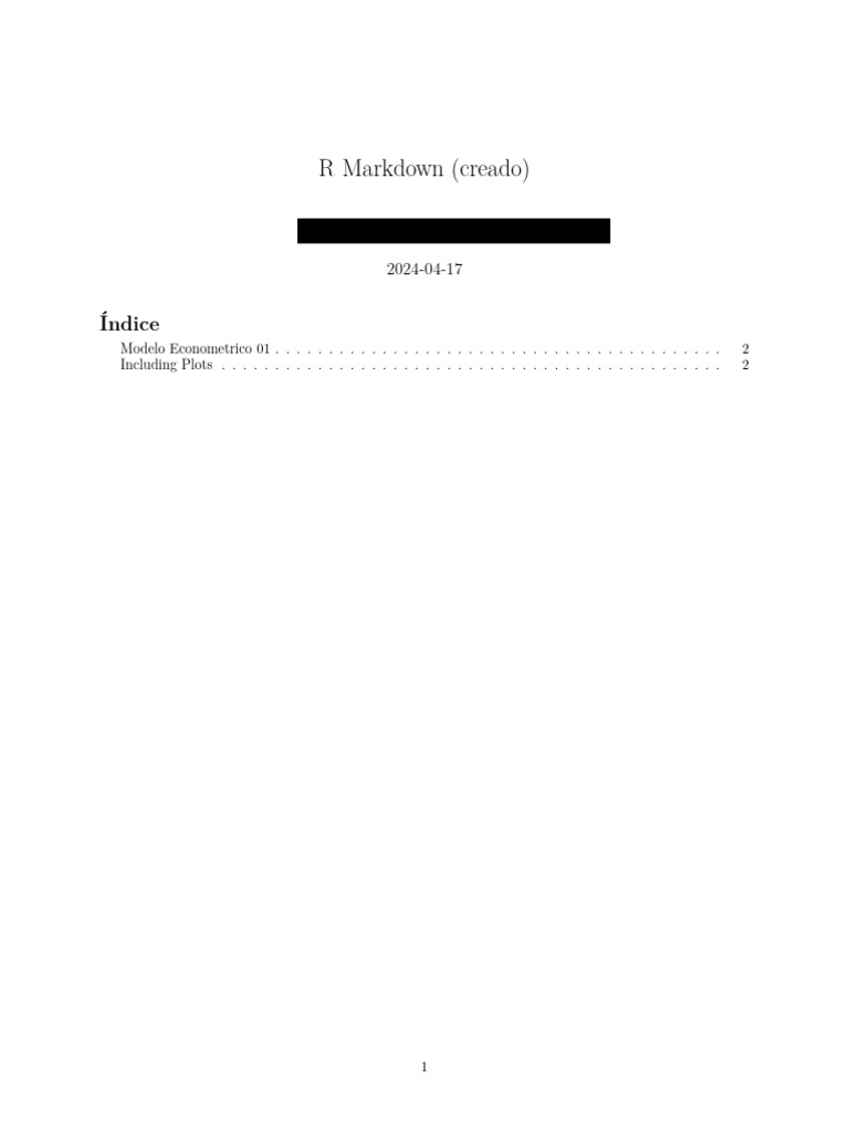 Ejercicio - R Studio y R Markdown | PDF