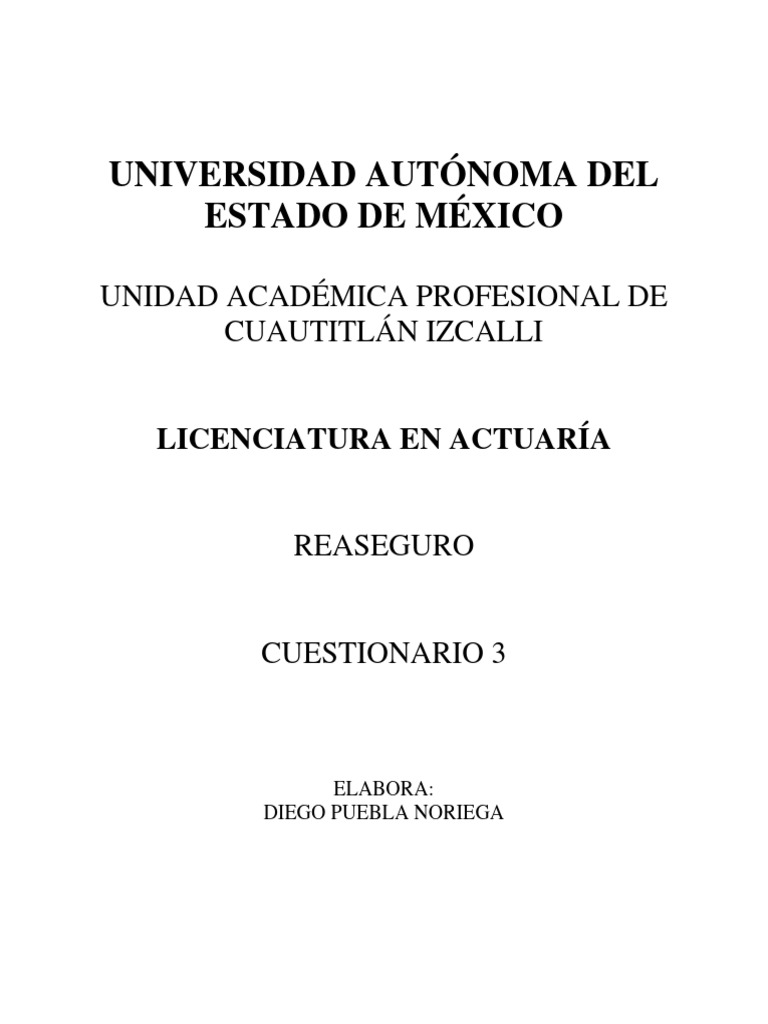 Cuestionario Reaseguro | PDF | Reaseguro | Seguro