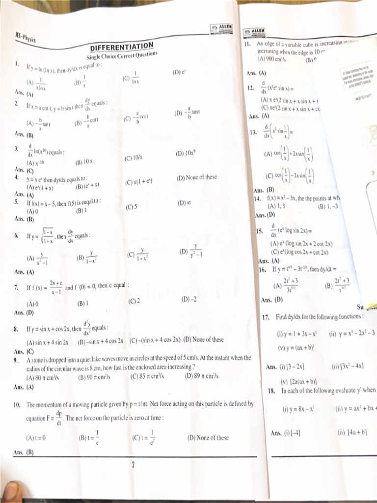 Differentiation | PDF