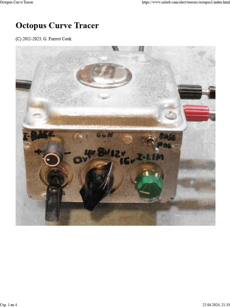 Octopus Curve Tracer | PDF | Bipolar Junction Transistor | Transistor
