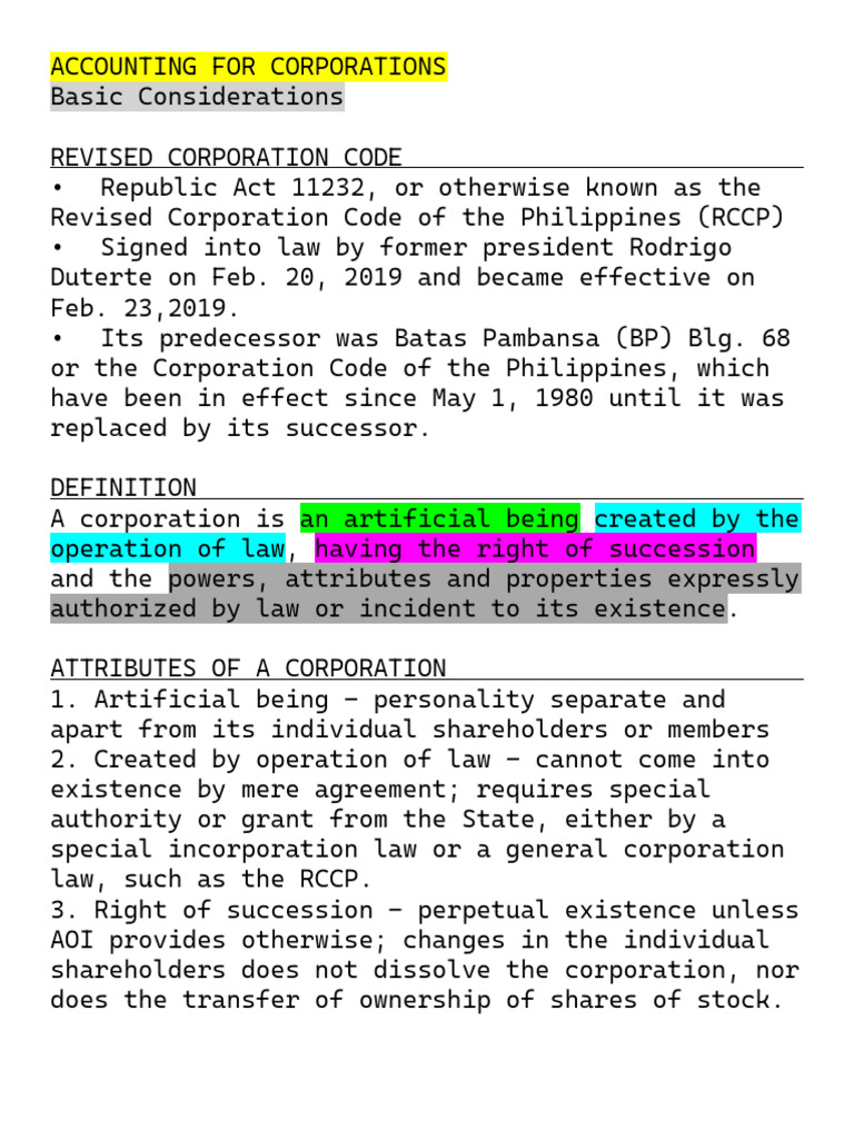 Chapter 5 Corporation Basic Considerations | PDF | Corporations | Stocks