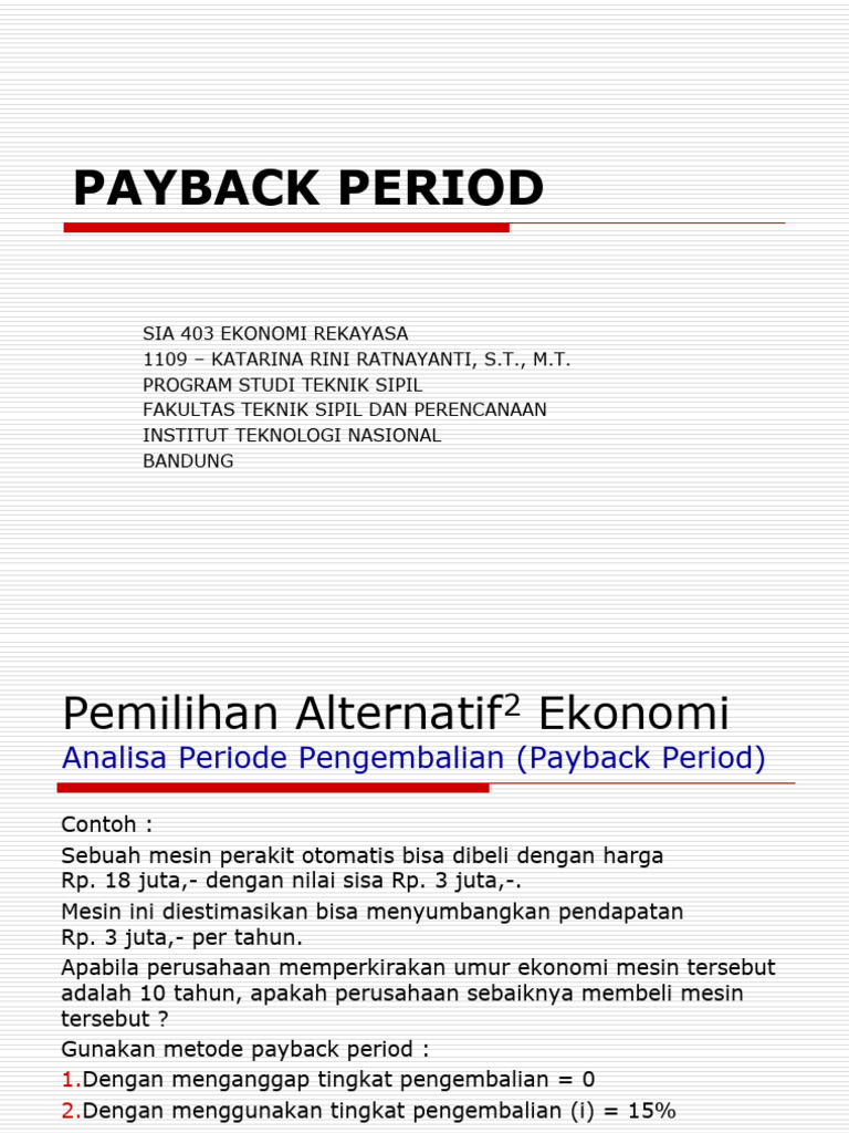 05 Analisis Payback Period | PDF | Pengelolaan Keuangan & Uang