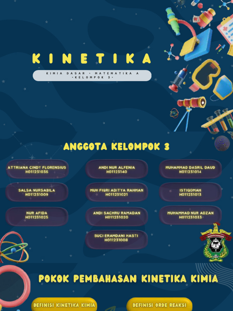 Kinetika Kimia Kelompok 3 Kimia Dasar Matematika A | PDF Kinetika Kimia Kelompok 3 Kimia Dasar Matematika A | PDF