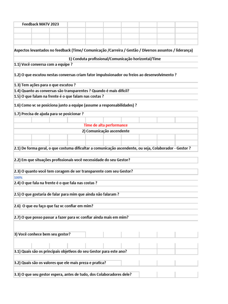 Modelo Formulário de Feedback | PDF