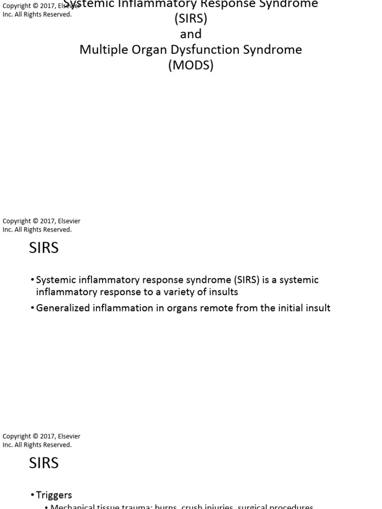 SIRS AND MODS | PDF | Inflammation | Sepsis