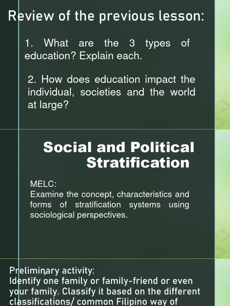 Social and Political Stratification PPT1 | PDF | Social Stratification ...