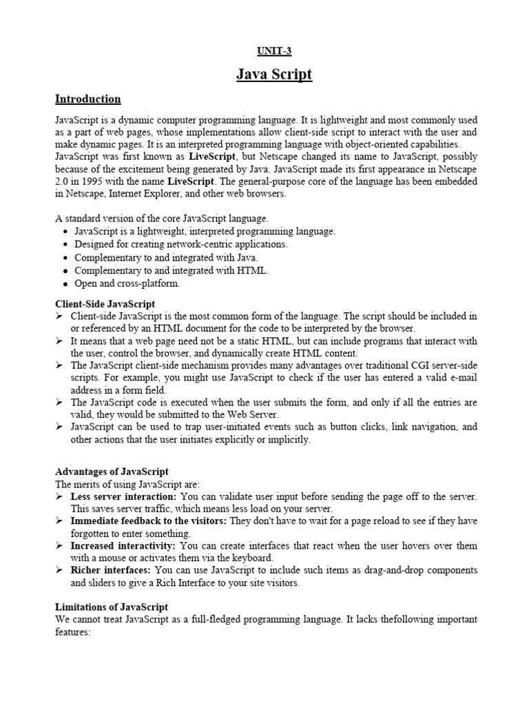 Unit-III (KCS602) | PDF | Ajax (Programming) | Dynamic Web Page