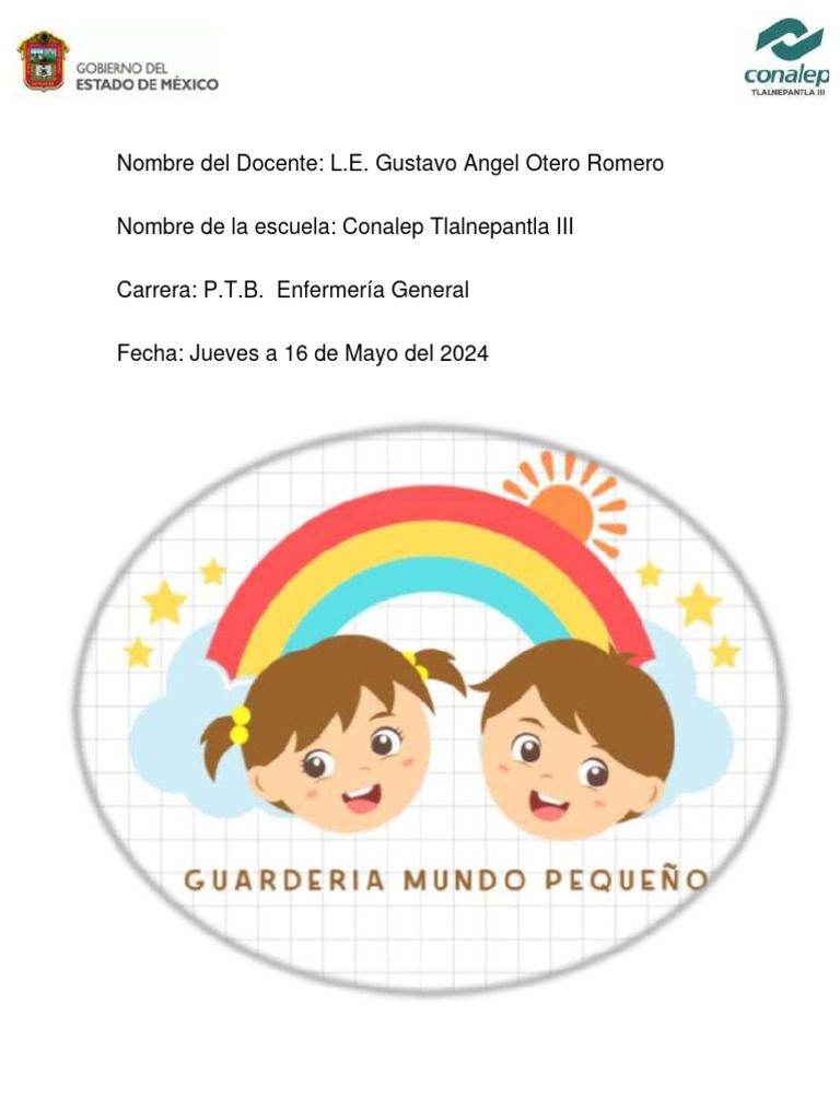 PROYECTO DE GUARDERIA DOCENTE OTERO | PDF | Cuidado de los niños ...