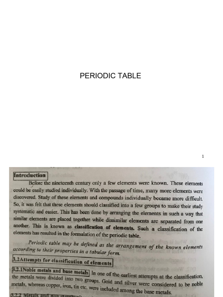 PERIODIC TABLE | PDF