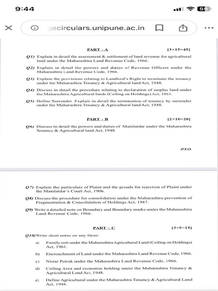 LLB 2022 April Ques Papers | PDF