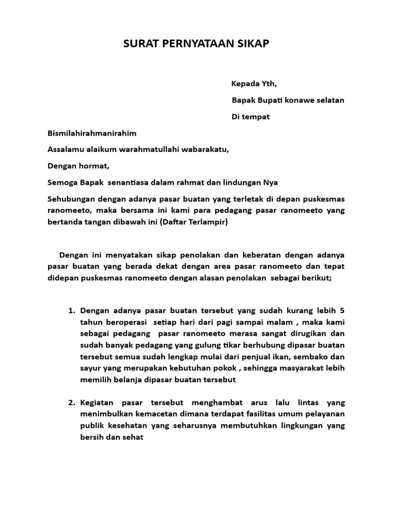 Surat Pernyataan Sikap | PDF