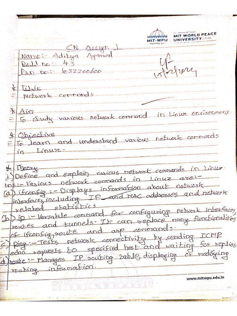 43.aditya Agarwal Cs CN Assign 1 | PDF