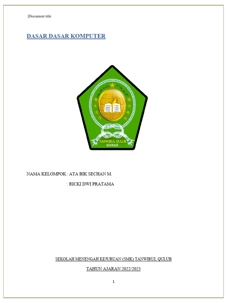 Dasar Dasar Komputer | PDF