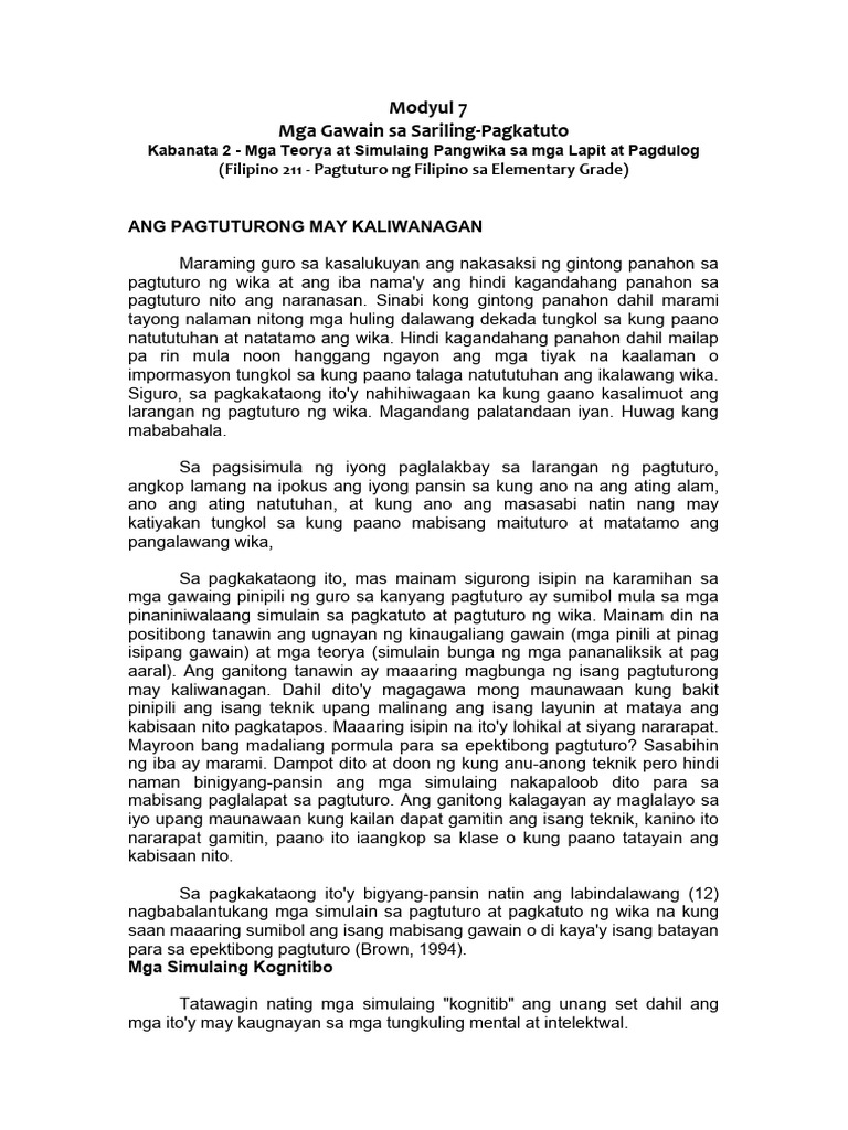 Week 7 Modyul 7 | PDF