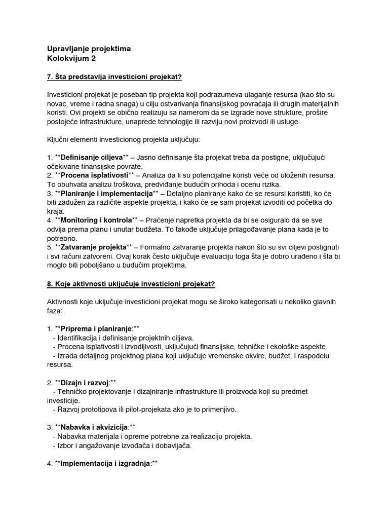 Pitanja Za II Kolokvijum. | PDF