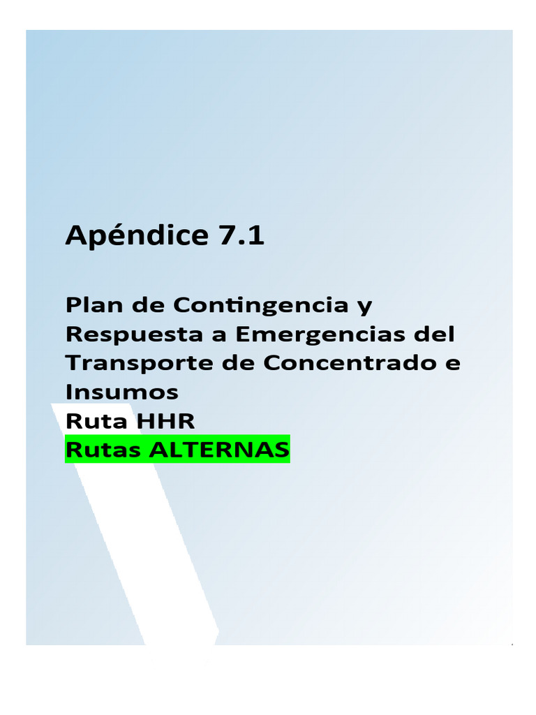 Apendice - 7.1 Plan Contingencia (LEVOBS) FMGM | PDF | Transporte | Cobre