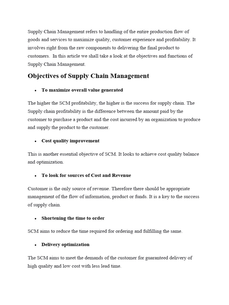 Supply Chain | PDF | Supply Chain Management | Supply Chain