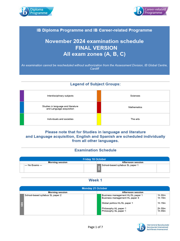 Nov 24 Exam Sessions | PDF | Science