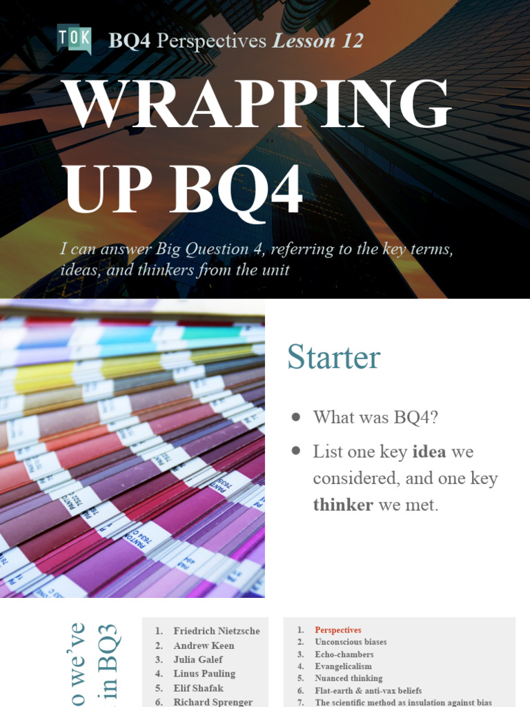 4.12 Wrapping Up BQ4 (Class Presentation) | PDF | Knowledge | Science