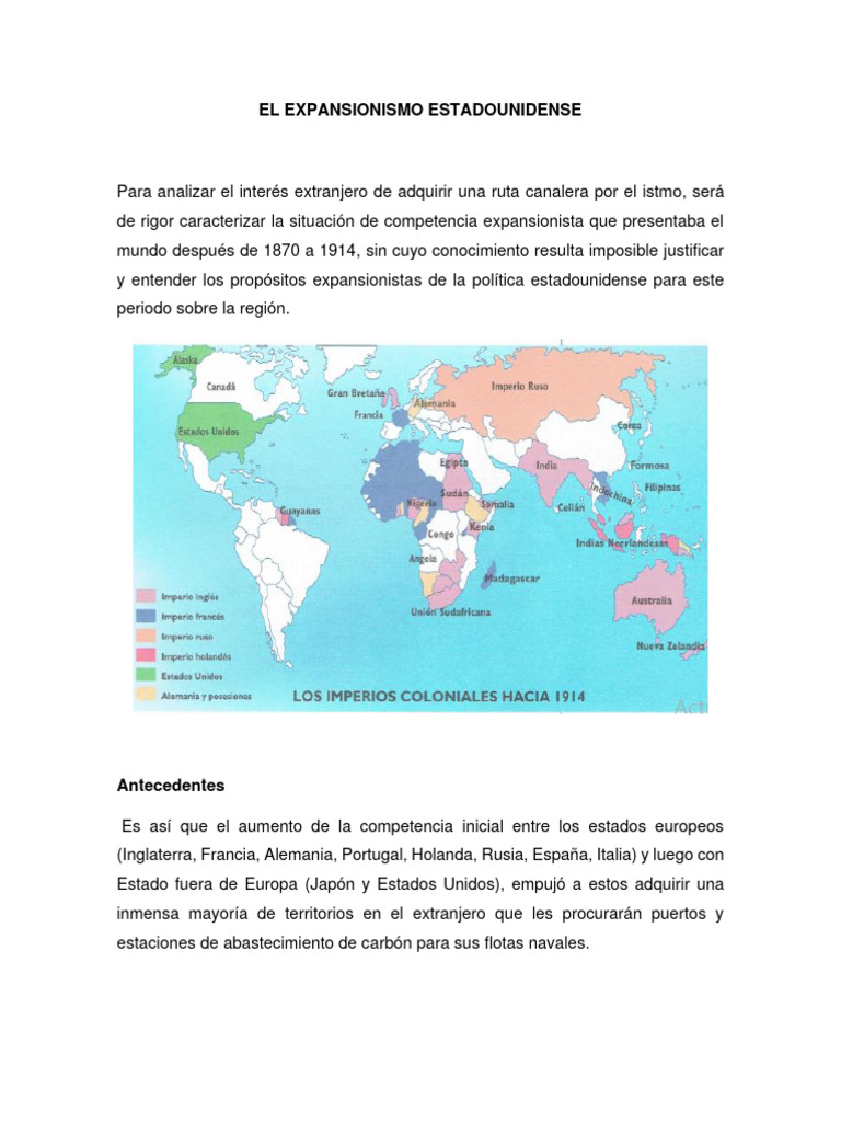 Causas del Expansionismo Estadounidense | PDF | Los Estados Unidos ...