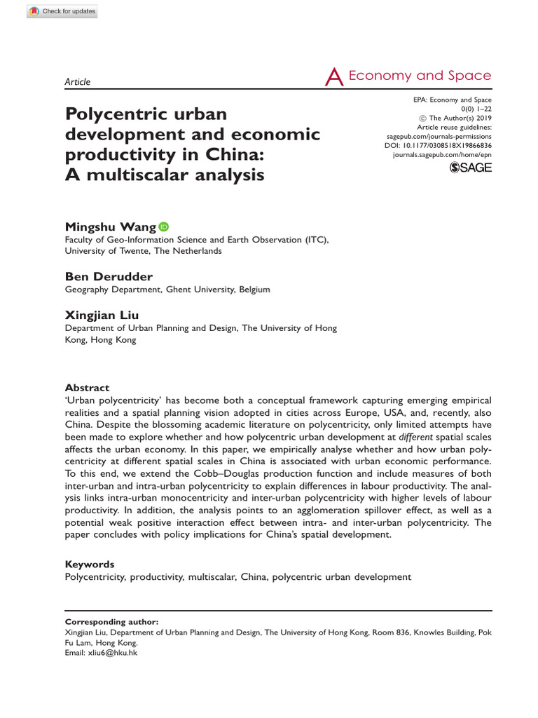 Polycentric Urban Development in China | PDF | Ordinary Least Squares ...