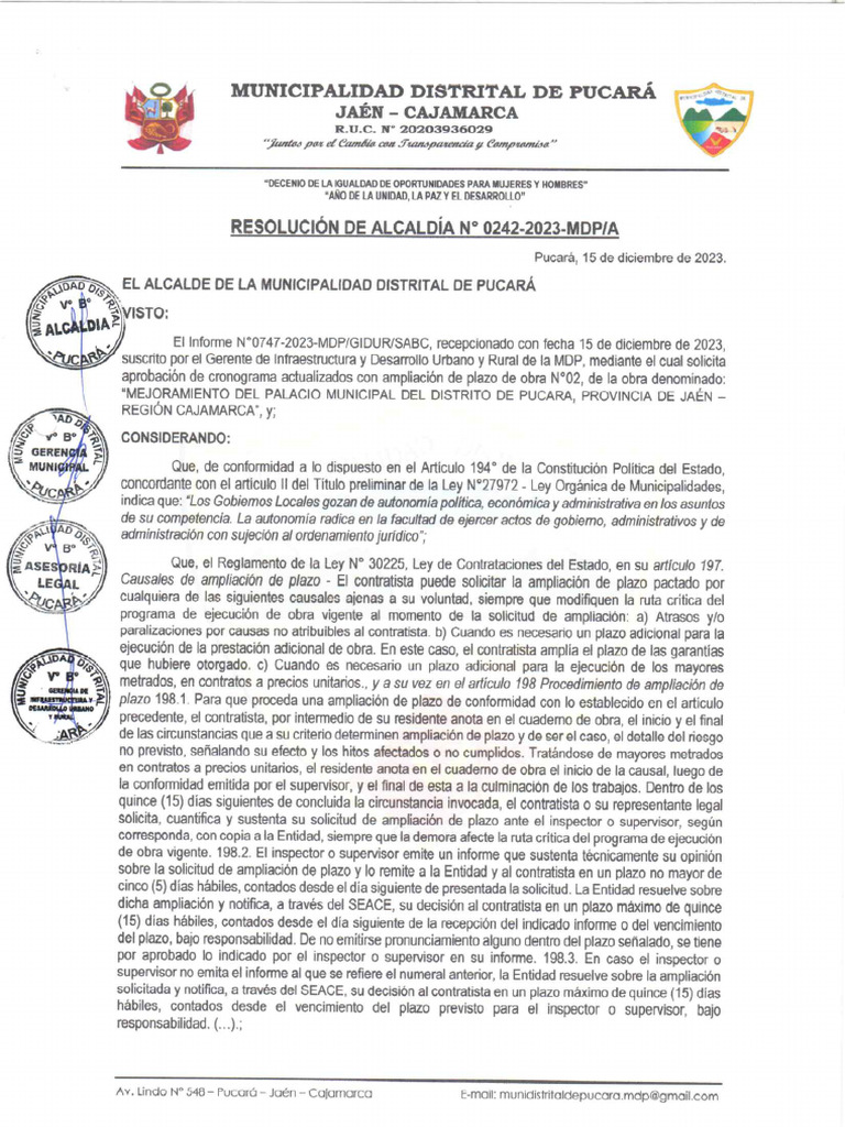 Cronograma Actualizado Con Ampliacion de Plazo N°02 | PDF