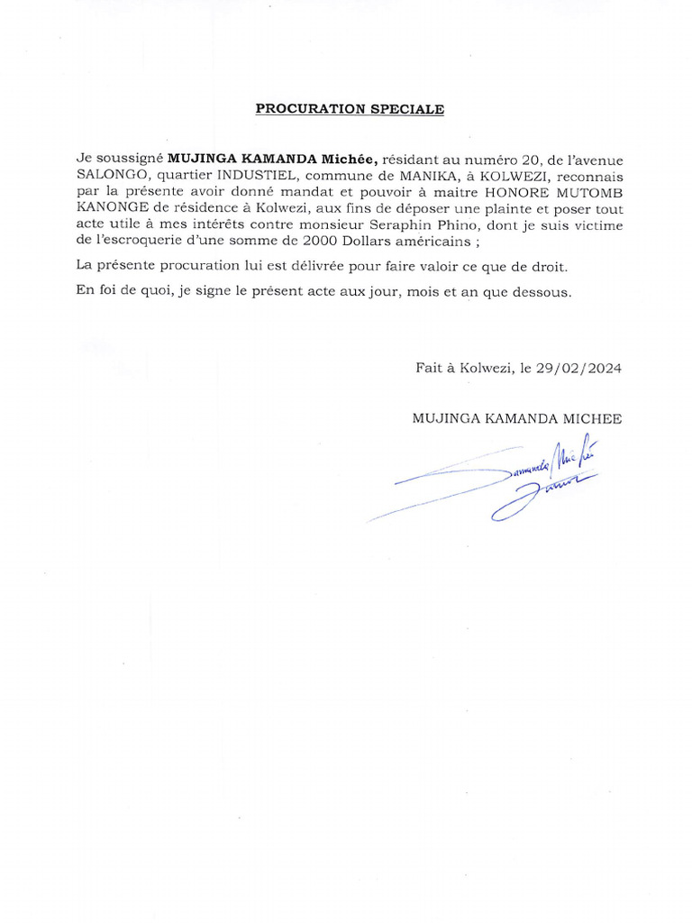 Procuration Speciale | PDF