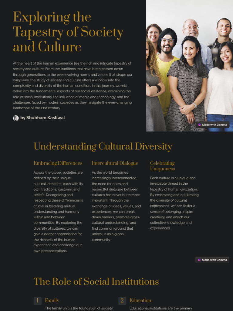 Exploring The Tapestry of Society and Culture | PDF | Identity (Social ...