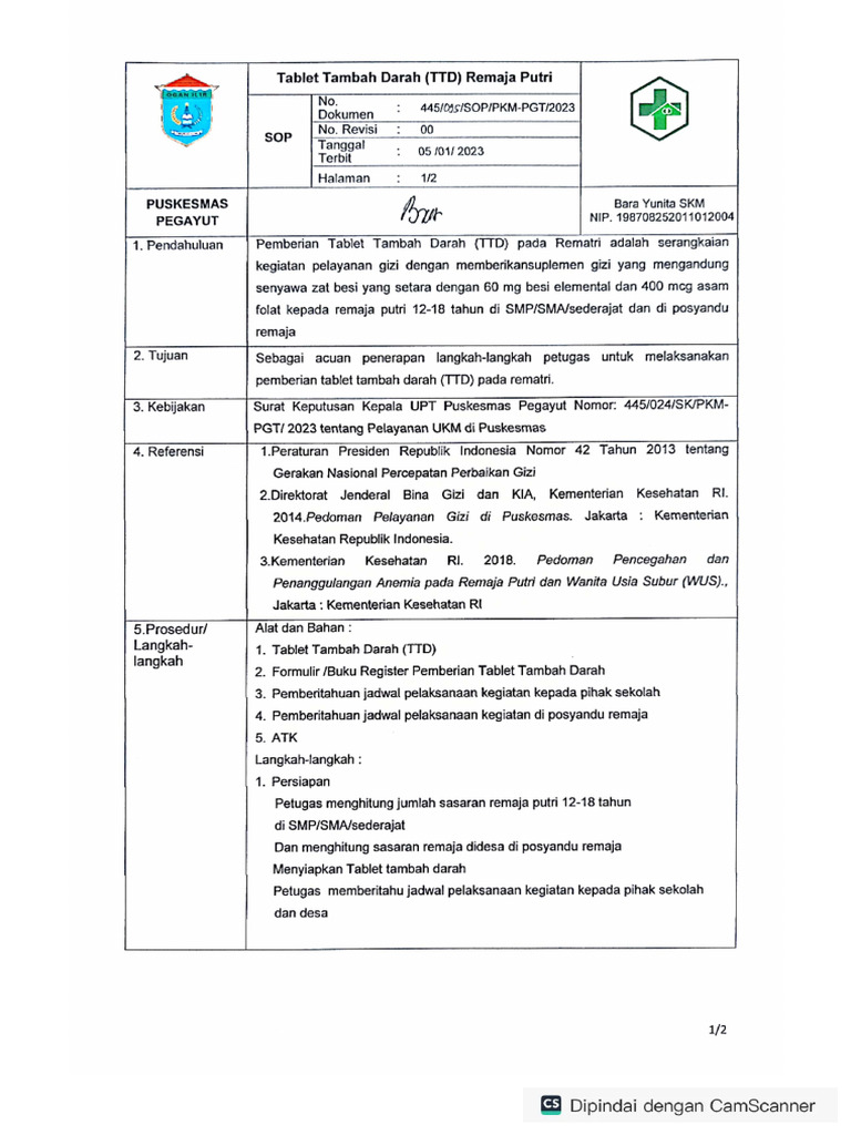 2.6.4B.SOP TTD Rematri | PDF