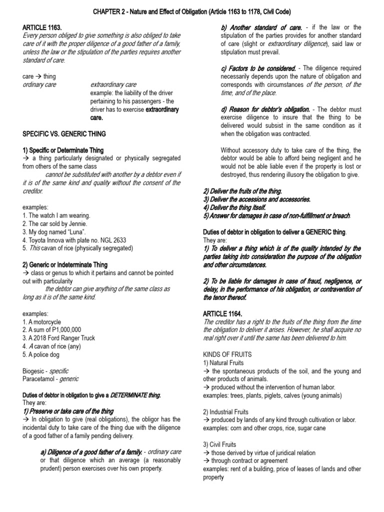 Chapter 2 Oblicon | PDF | Standard Of Care | Law Of Obligations
